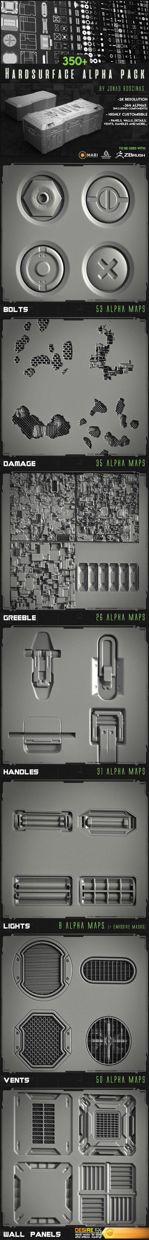 Desire FX 3d models | ArtStation Marketplace – 350+ Hardsurface Alpha Pack