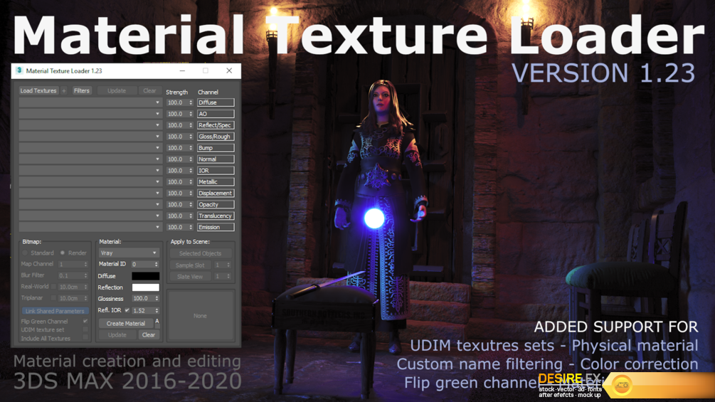 Desire FX 3d models | Material Texture Loader 1.24 3ds Max script for ...