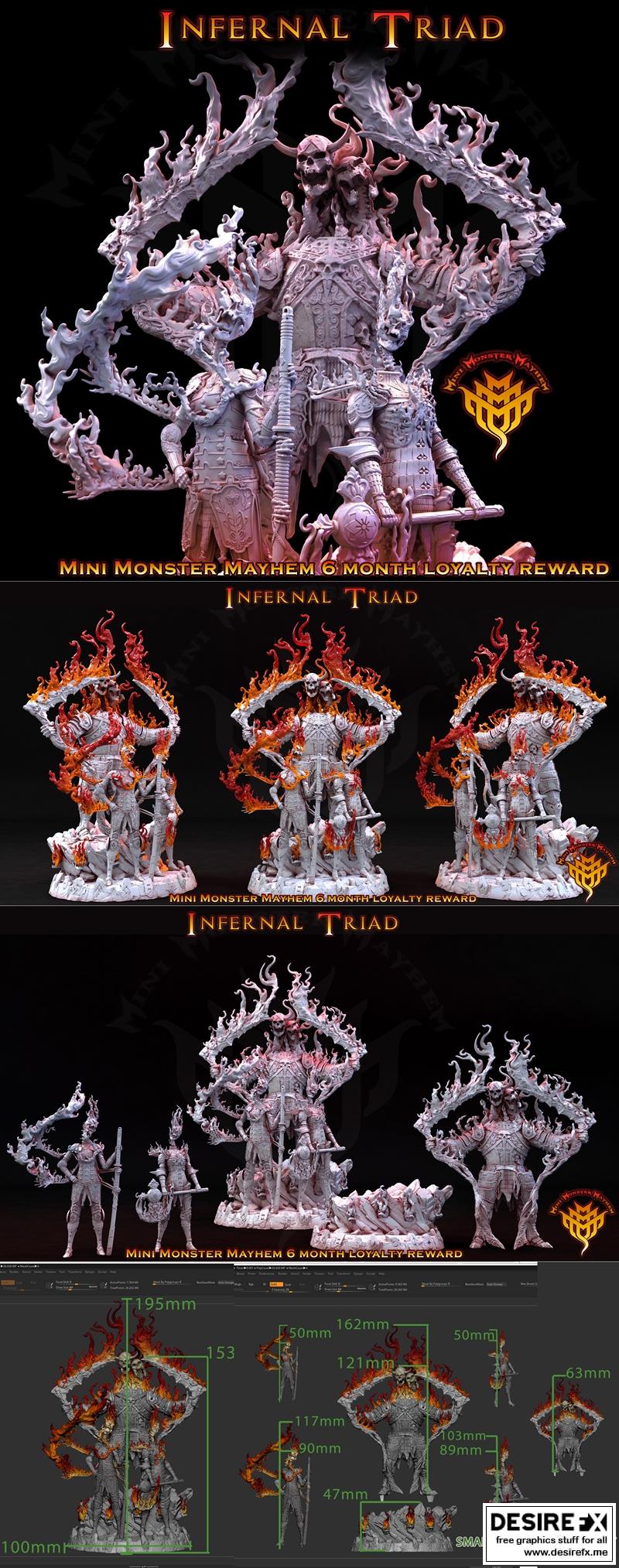 Desire FX 3d models | Infernal Triad – 3D Print Model