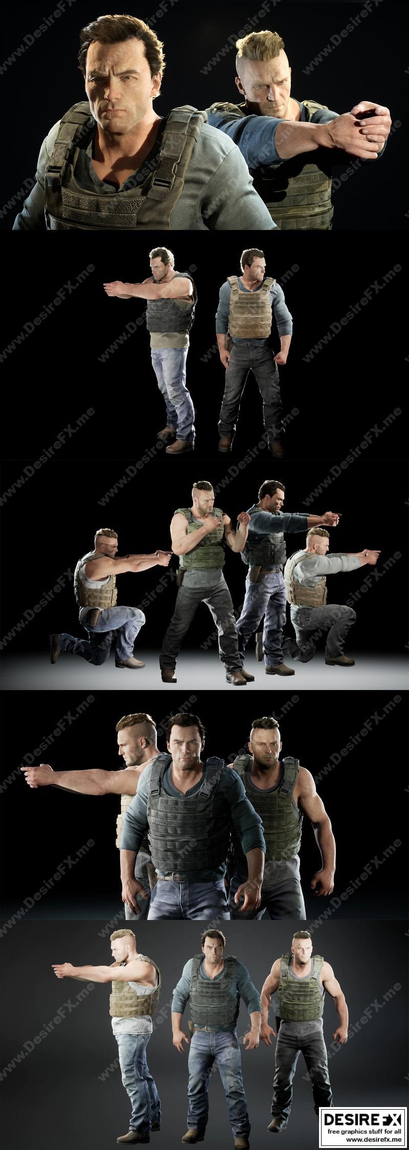 Desire FX 3d models | Male Realistic Character Pack 01