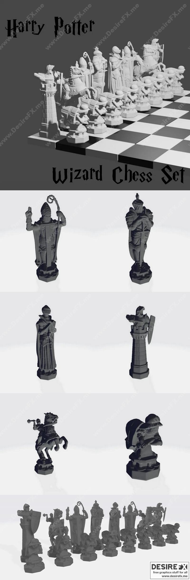 Desire FX 3d models | Harry Potter Wizard Chess Set – 3D Print Model STL