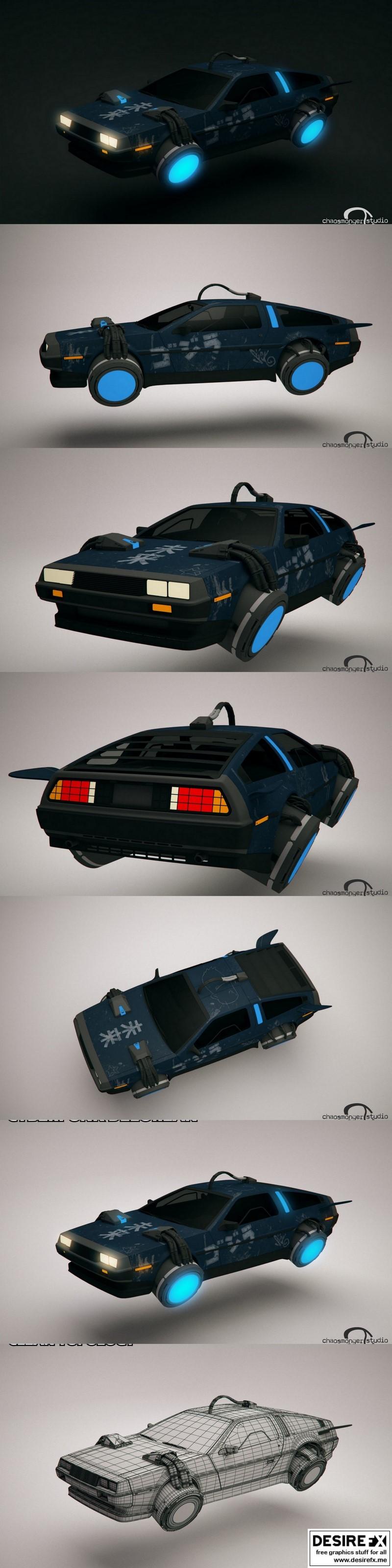 Desire FX 3d models | Cyberpunk Flying Car DeLorean