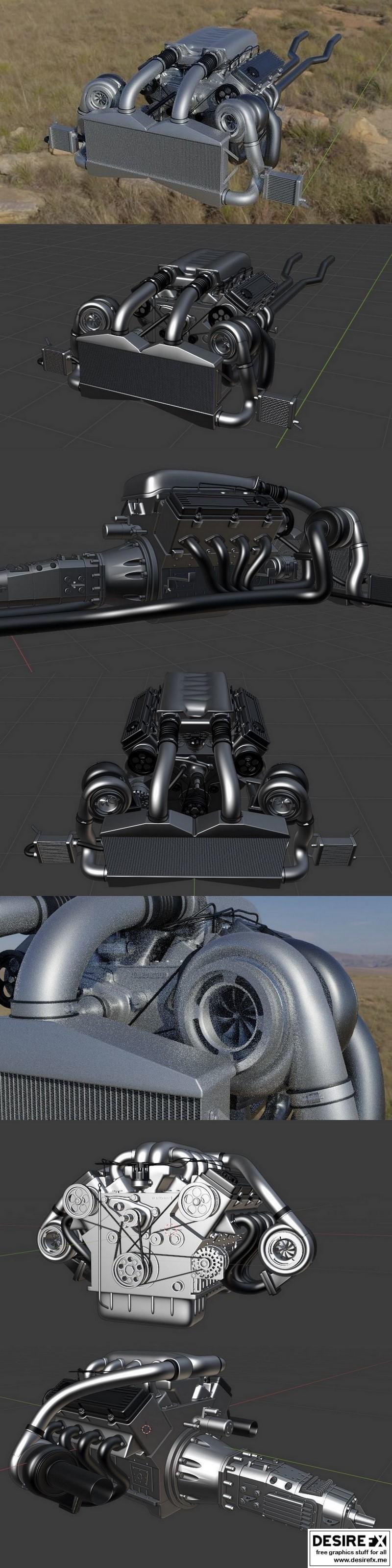 Desire FX 3d models | Twin Turbo V8 Engine