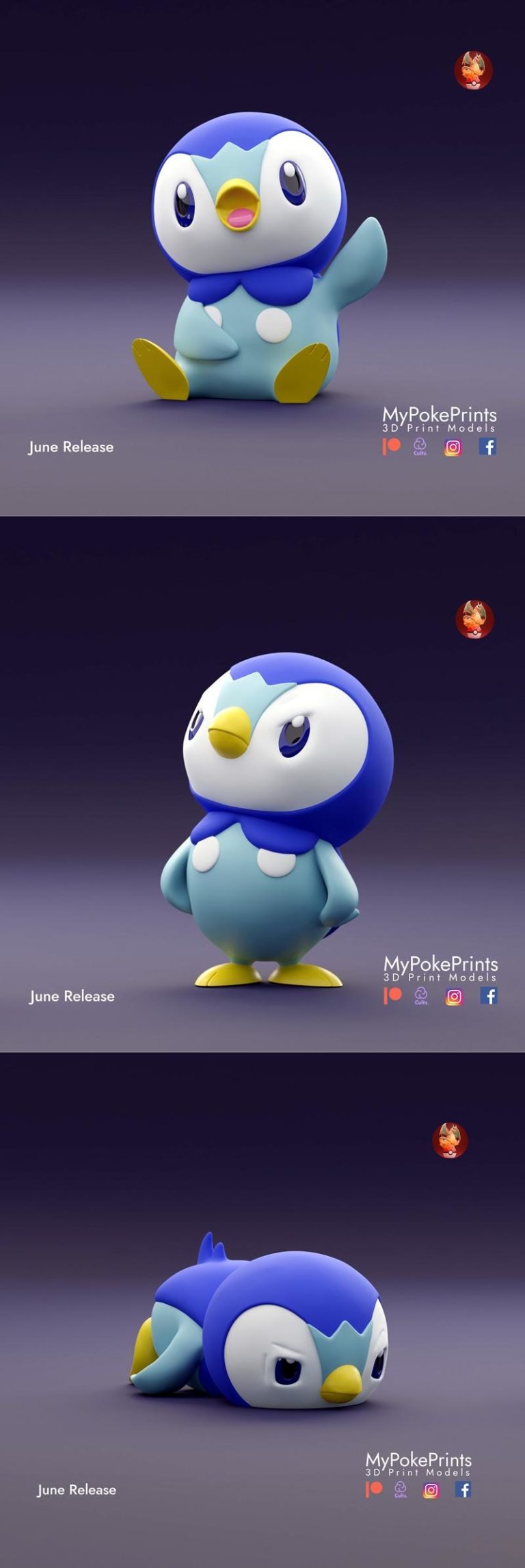 Desire FX 3d models | MyPokePrints – Piplup (Sitting and Grump and ...