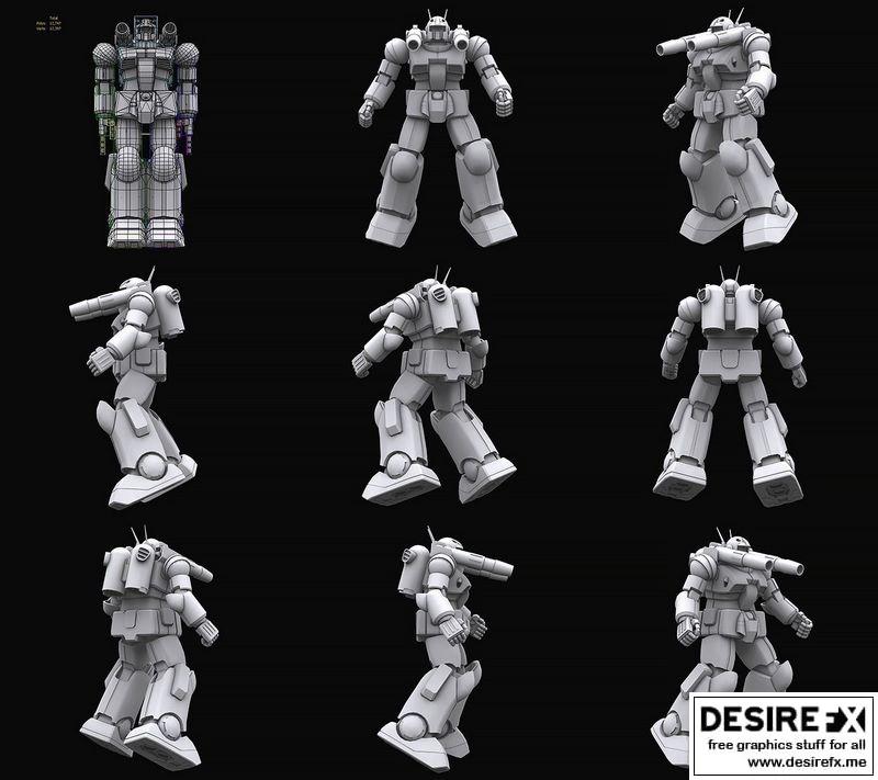 Desire FX 3d models | Gundam mobile suit Zeon x Earth Federation collection