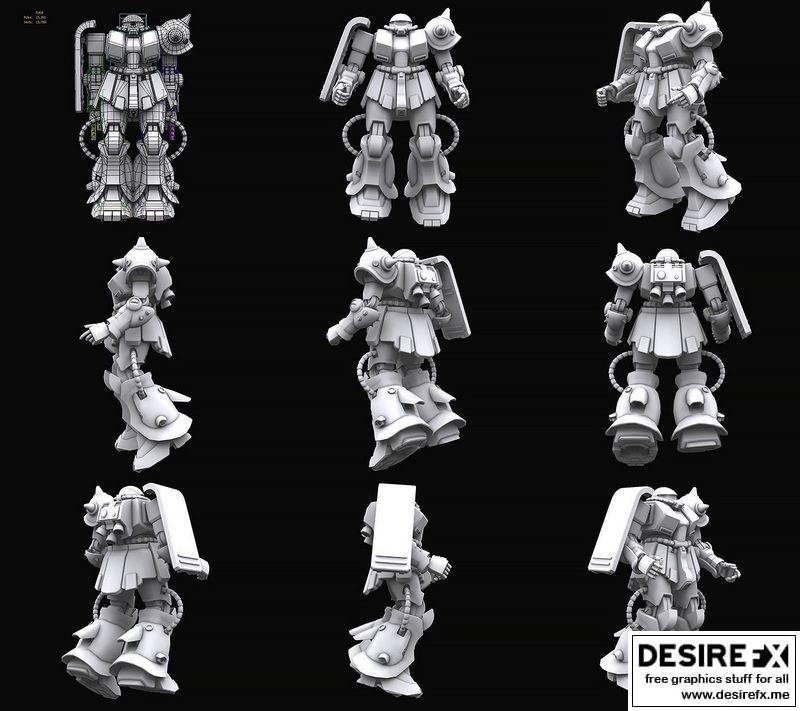 Desire FX 3d models | Gundam mobile suit Zeon x Earth Federation collection