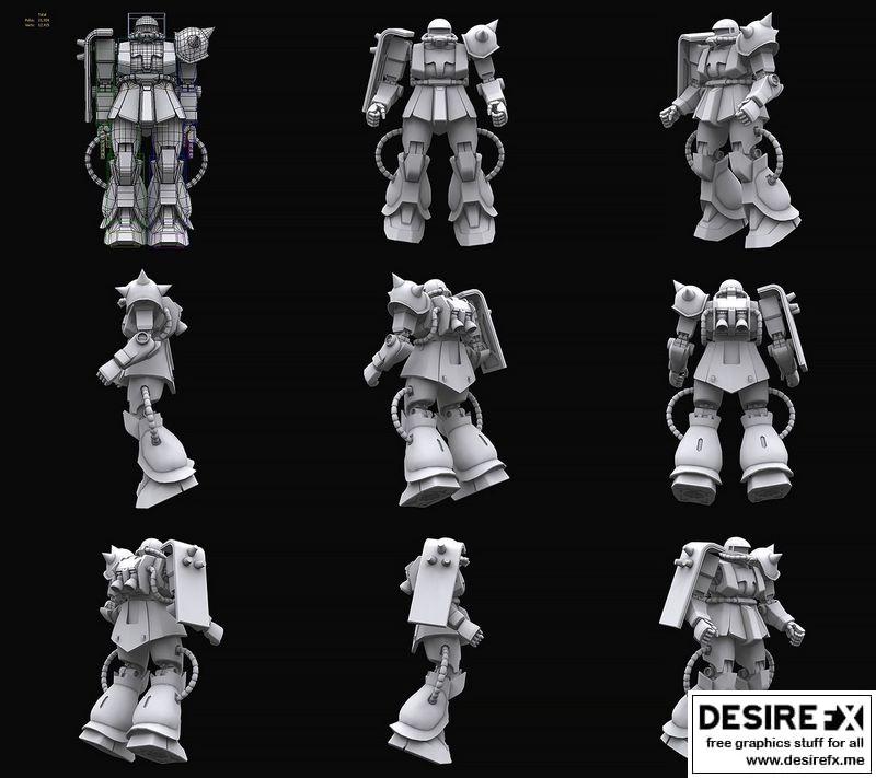 Desire FX 3d models | Gundam mobile suit Zeon x Earth Federation collection