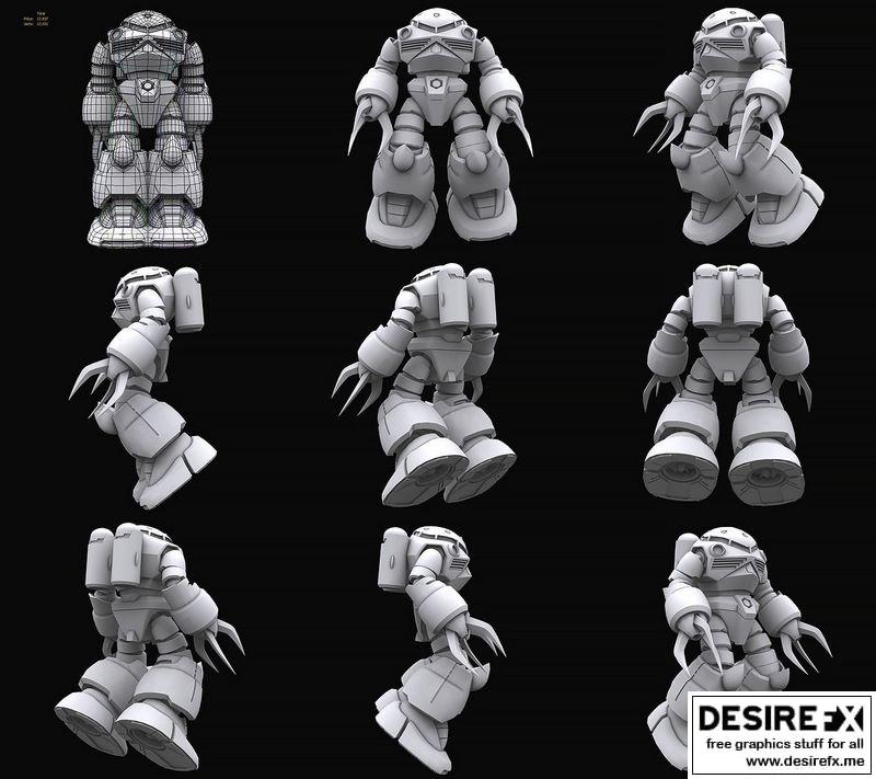 Desire FX 3d models | Gundam mobile suit Zeon x Earth Federation collection