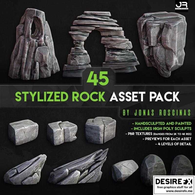 Desire FX 3d models | Stylized Rock Asset Pack by J Roscinas Low-poly ...