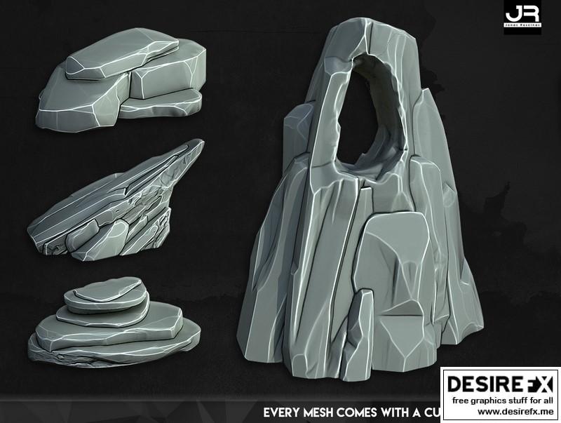 Desire FX 3d models | Stylized Rock Asset Pack by J Roscinas Low-poly ...