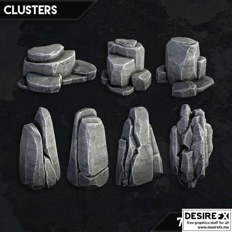 Desire FX 3d models | Stylized Rock Asset Pack by J Roscinas Low-poly ...