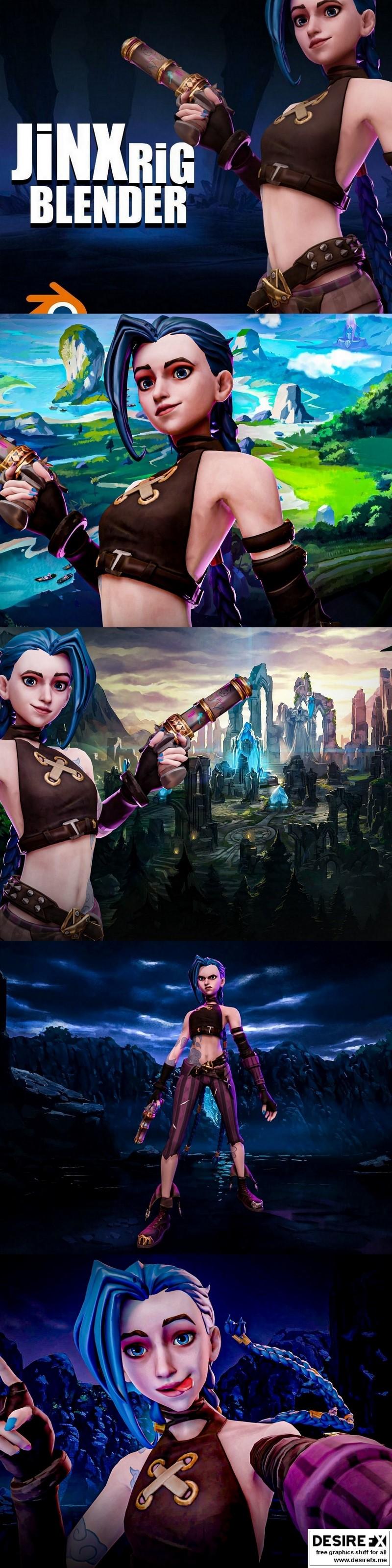 Desire FX 3d models | Jinx Character Rig Blender