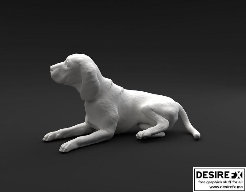 Desire FX 3d models | Beagle laying down intended for 3D printing