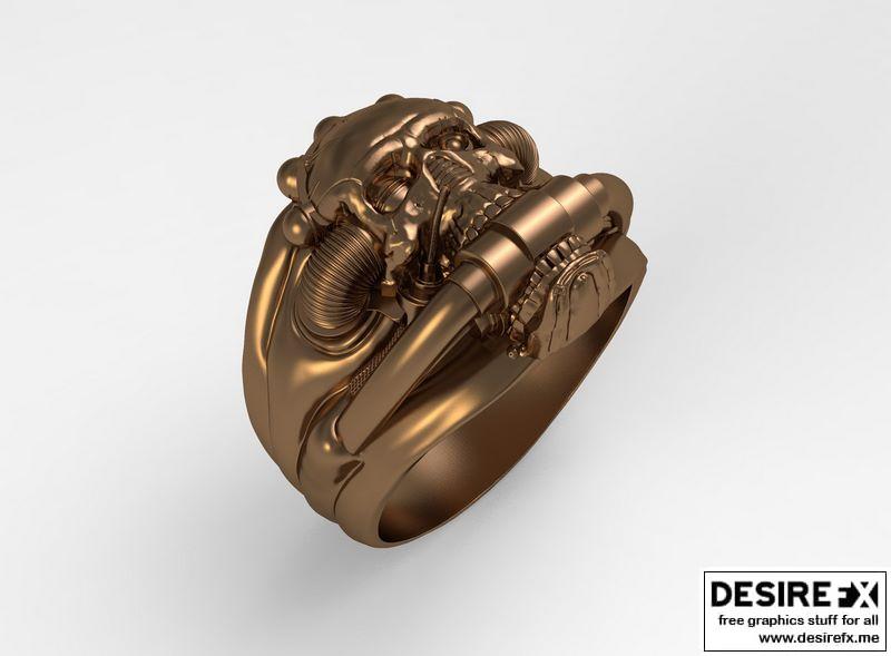 Desire FX 3d models | DARK MILLENNIUM Skull RING CYBERPUNK STYLE 3D ...