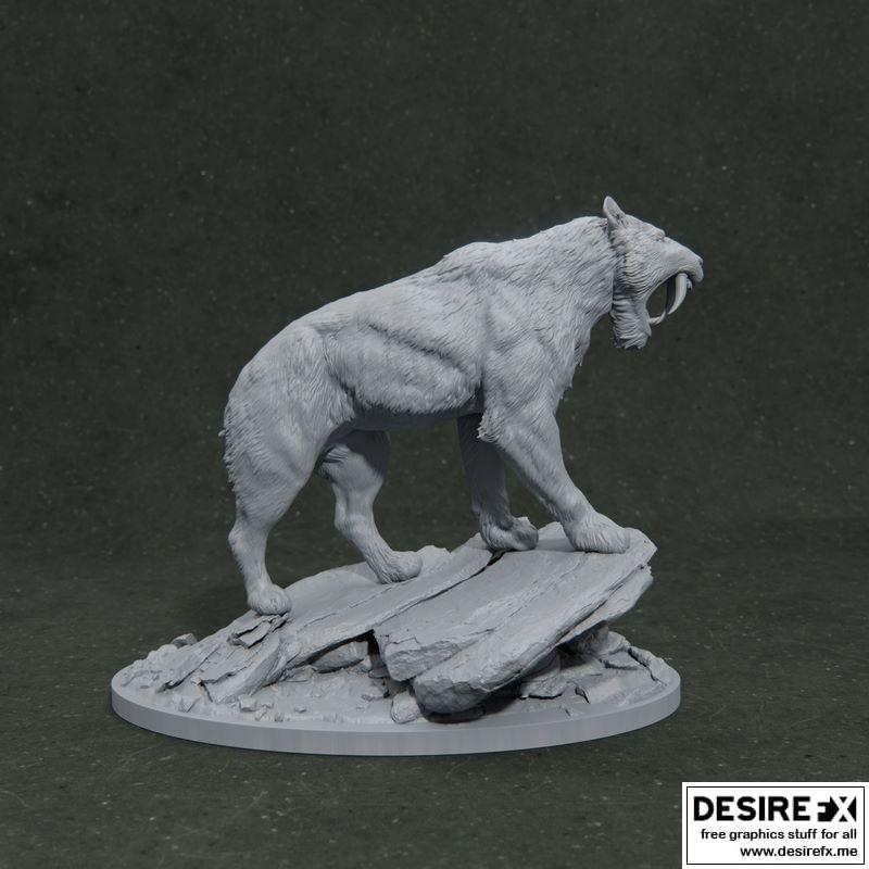 Desire FX 3d models | Smilodon Populator roaring 1-35 scale pre ...