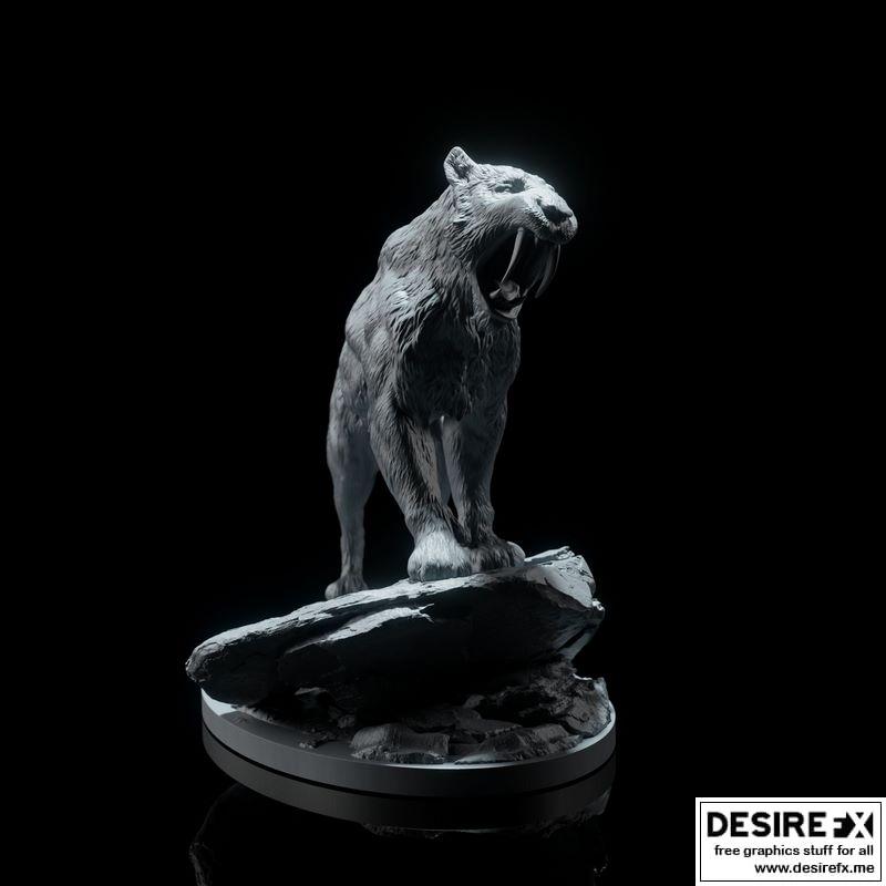 Desire FX 3d models | Smilodon Populator roaring 1-35 scale pre ...