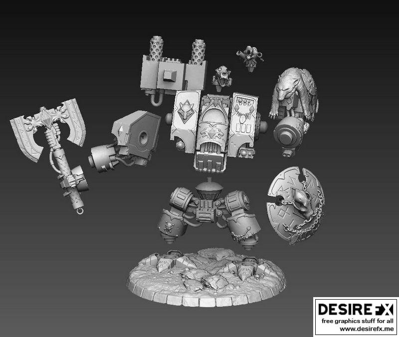 Desire FX 3d models | Space Wolves Venerable Dreadnought 3D print model