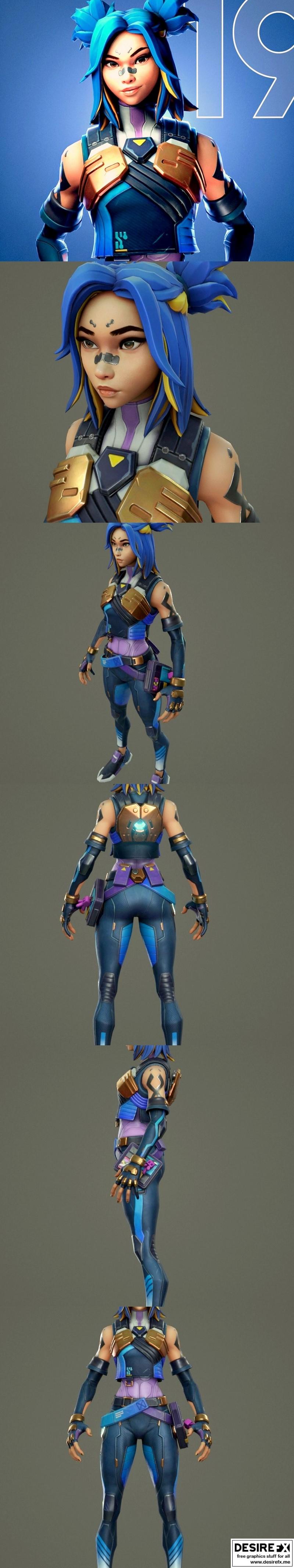 Desire FX 3d models | Neon Valorant Rigged