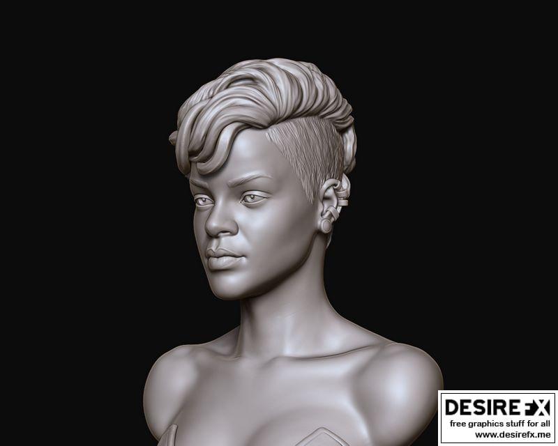 Desire FX 3d models | STL Bust Sculpture of Actress for 3D Printing