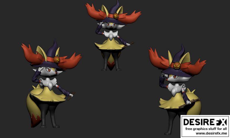 Desire FX 3d models | Pokemon – Braixen Witch 3D print model
