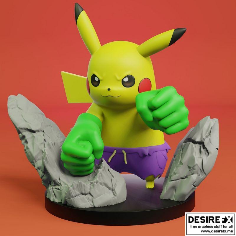 Desire FX 3d models | Pokemon pikachu superhero hulk 3D print model
