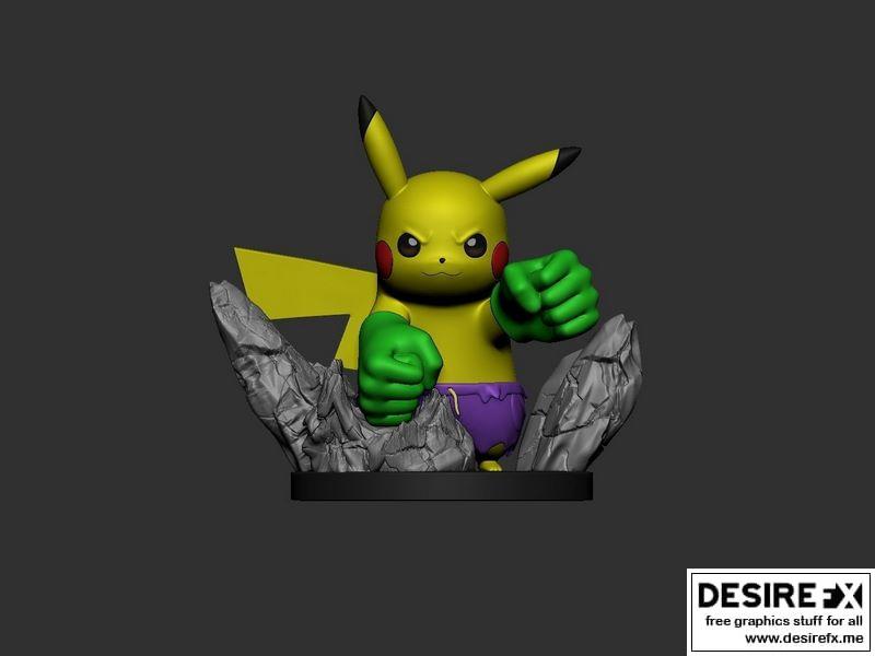 Desire FX 3d models | Pokemon pikachu superhero hulk 3D print model