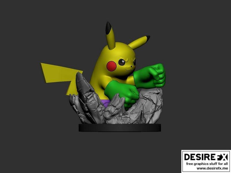 Desire FX 3d models | Pokemon pikachu superhero hulk 3D print model