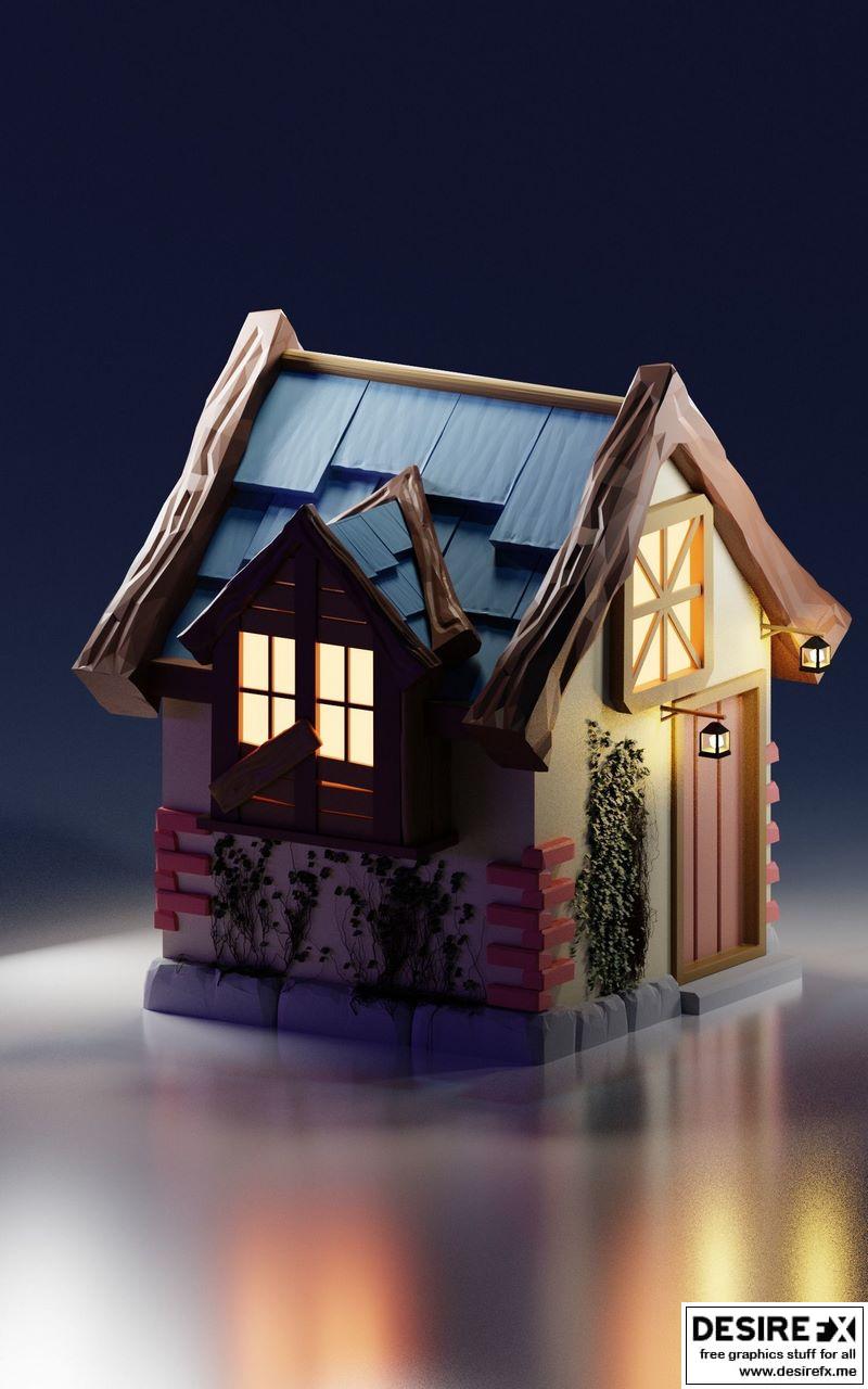 Desire FX 3d models | Stylized Low-Poly House