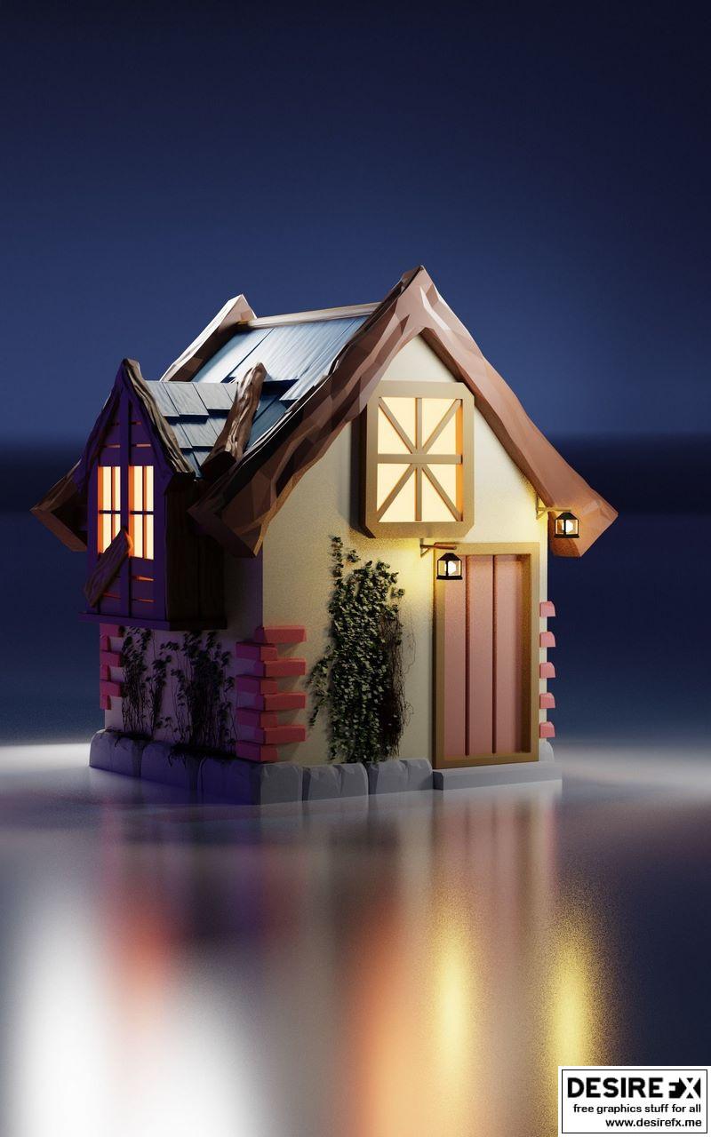 Desire FX 3d models | Stylized Low-Poly House