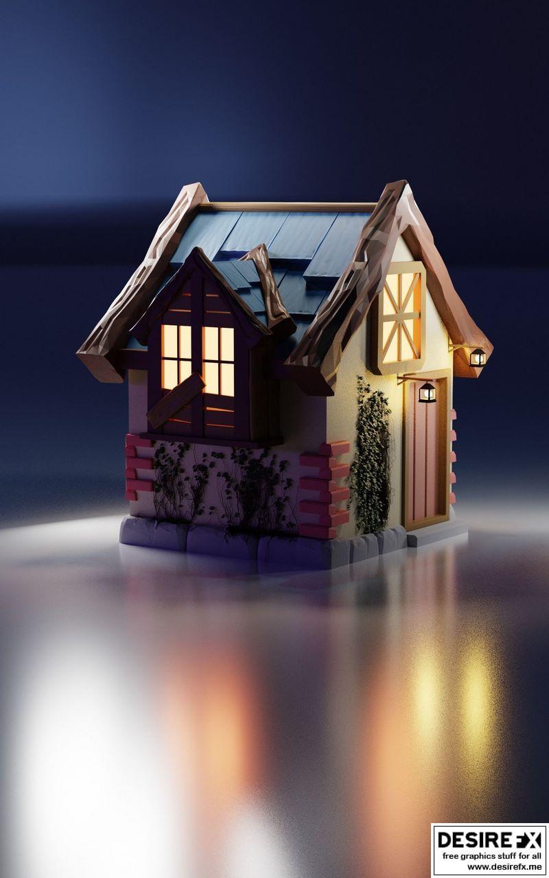 Desire FX 3d models | Stylized Low-Poly House