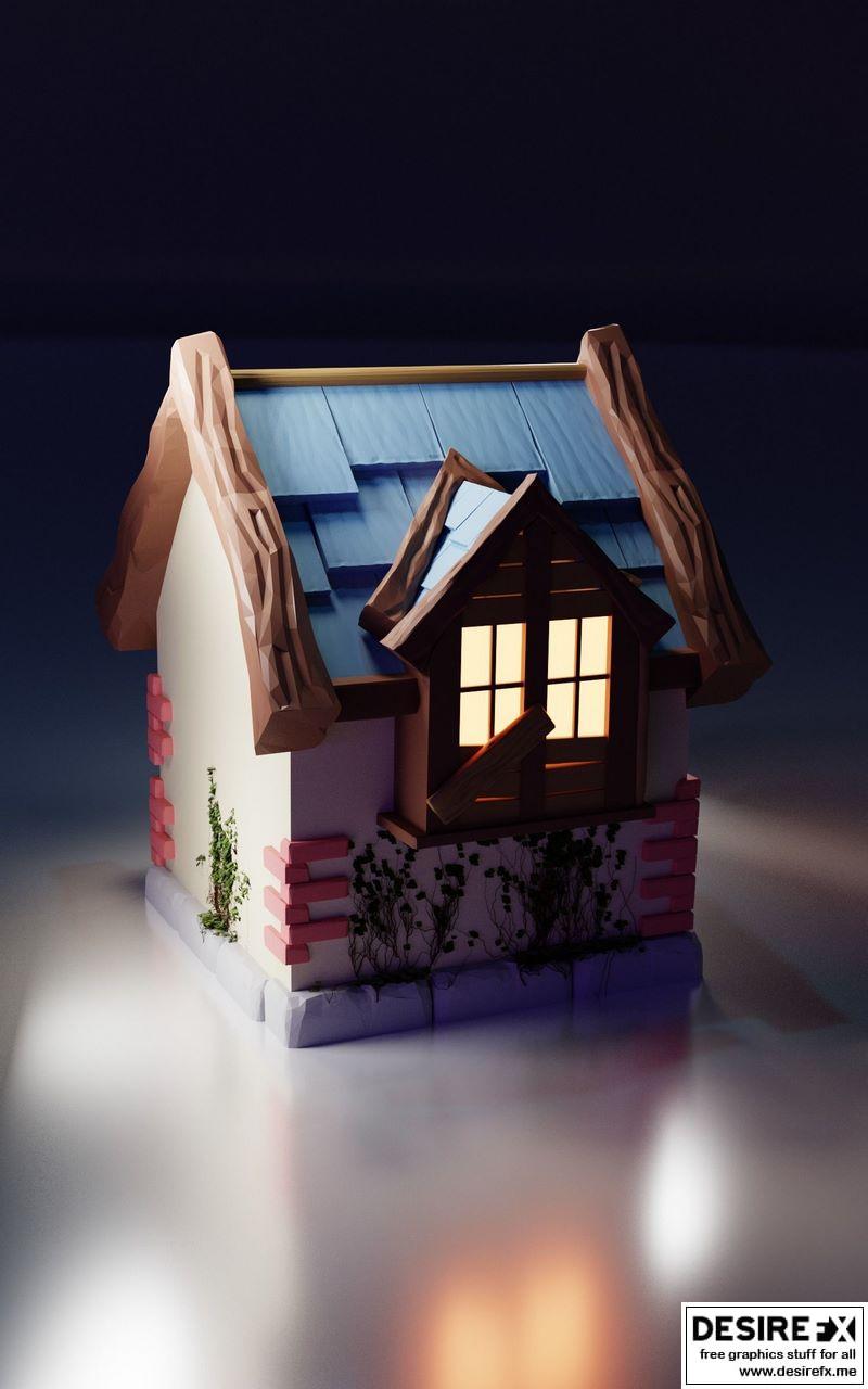 Desire FX 3d models | Stylized Low-Poly House