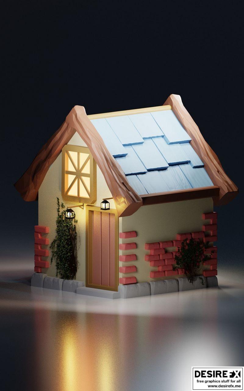 Desire FX 3d models | Stylized Low-Poly House