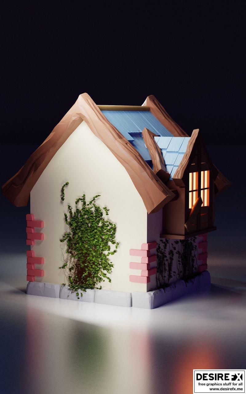 Desire FX 3d models | Stylized Low-Poly House