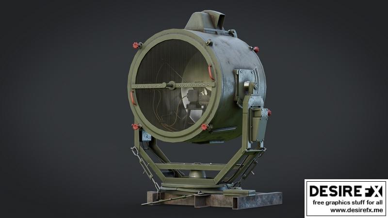 Desire FX 3d models | Military Searchlight APM-90 GameReady with LODs ...