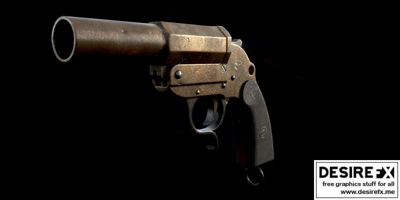 Desire FX 3d models | Signal gun Game Ready model