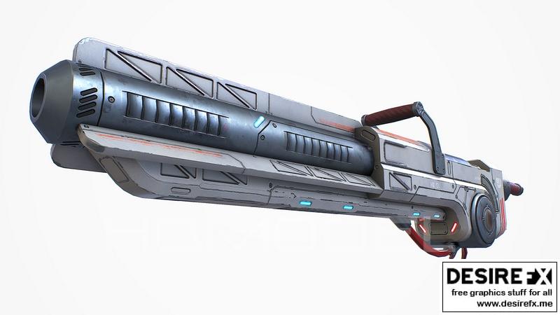 Desire FX 3d models | Heavy Laser Cannon Gun PBR Sci-Fi