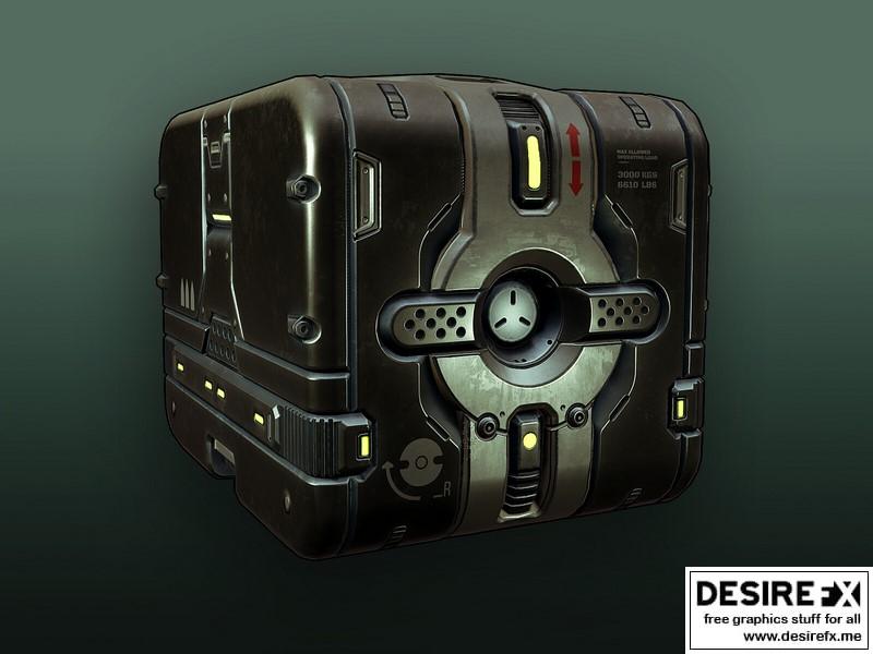 Desire FX 3d models | Low Poly Box -Doom Ammo Crate