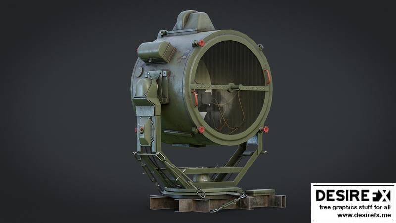 Desire FX 3d models | Military Searchlight APM-90 GameReady with LODs ...