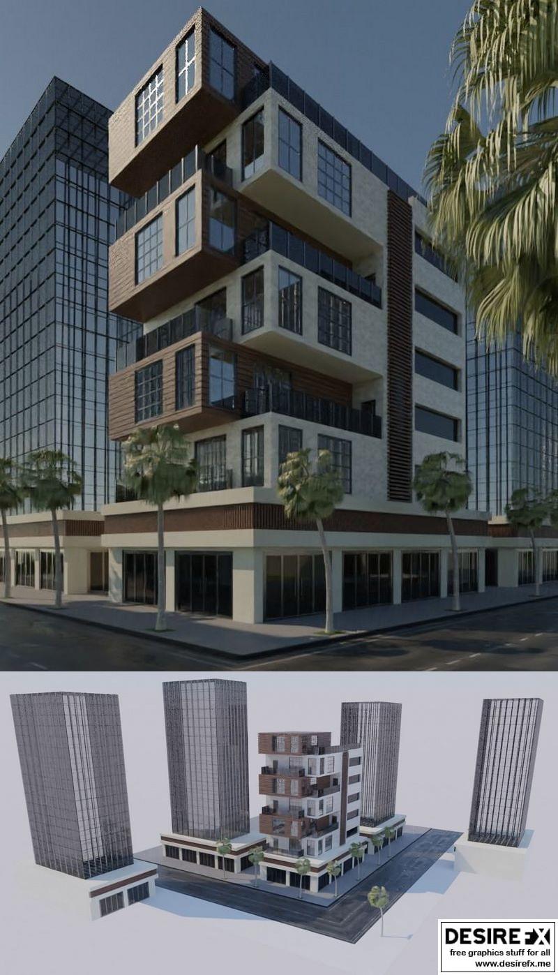 Desire FX 3d models | Apartement Building Scene Packed