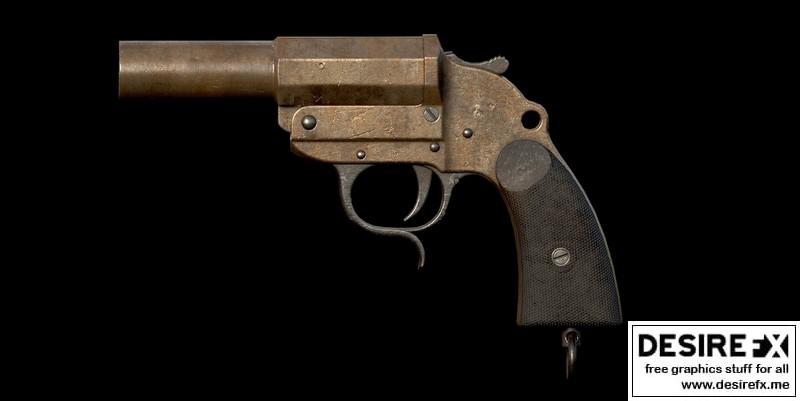 Desire FX 3d models | Signal gun Game Ready model