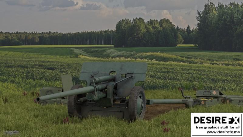 Desire FX 3d models | ZIS-2 Soviet anti-tank cannon 1942