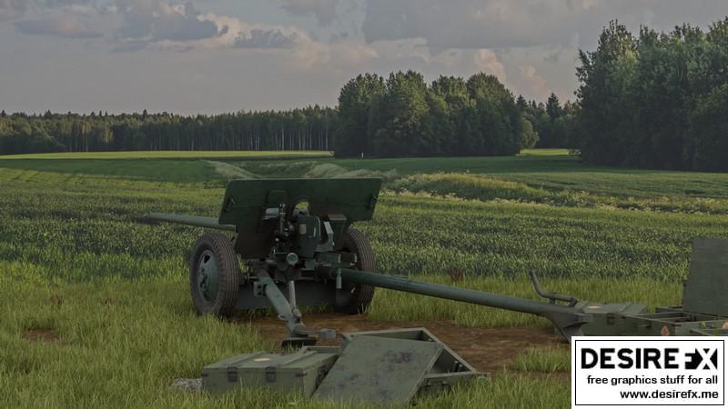 Desire FX 3d models | ZIS-2 Soviet anti-tank cannon 1942