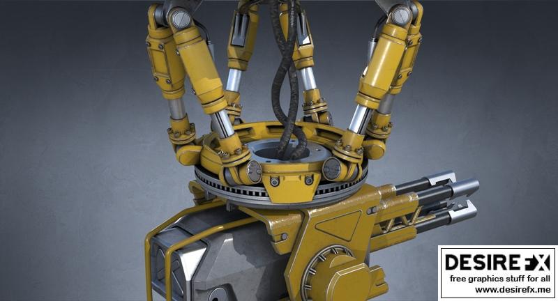 Desire FX 3d models | Sci-Fi Security Turret PBR